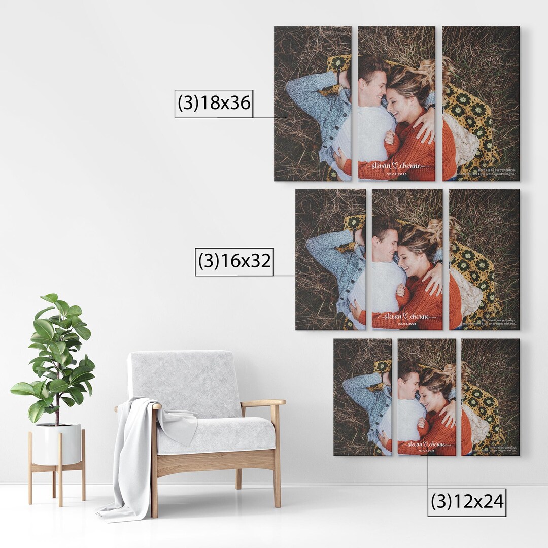 Custom Triptych Canvas – 3 Panel Family Portrait Print, Three Piece ...