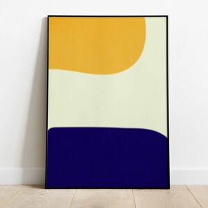 Abstract Geometric Blured Block Mid Century Modern MCM Art Print ...