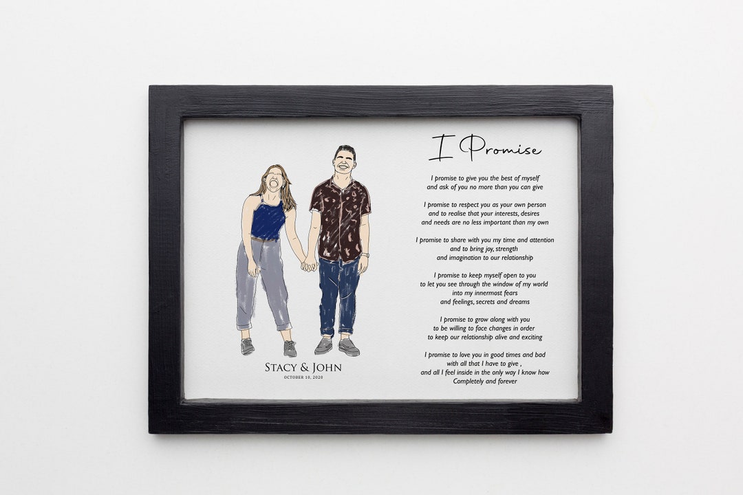 Custom Portraits With Poem Print Perfect for Wedding Anniversary Gifts ...