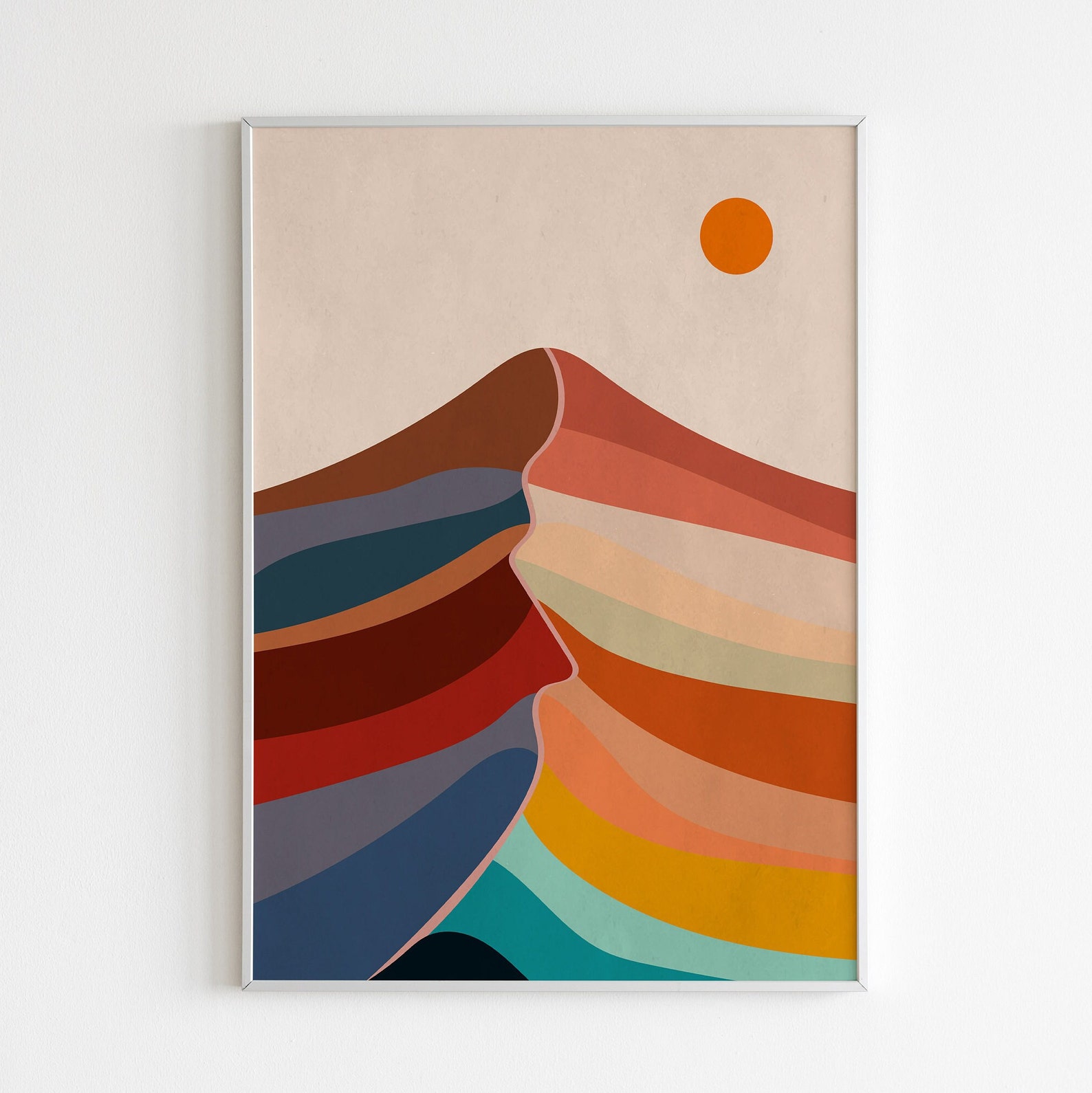 Mountain Hills Boho Wall Art Decor Bohemian Wall Print | Etsy