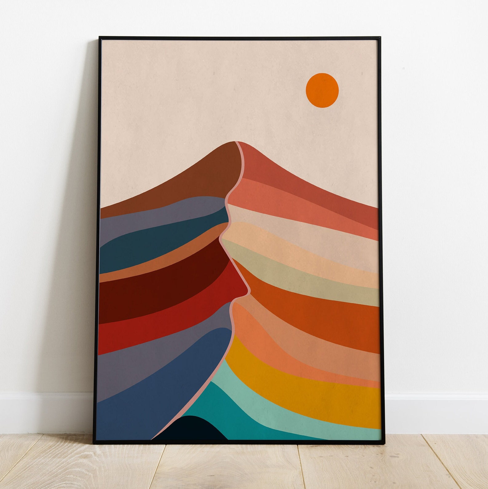 Mountain Hills Boho Wall Art Decor Bohemian Wall Print | Etsy