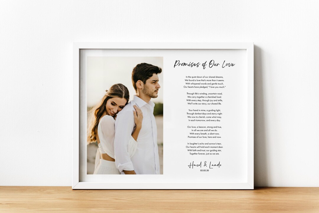 Custom Poem Print With Picture – Couple Portrait With Quote ...