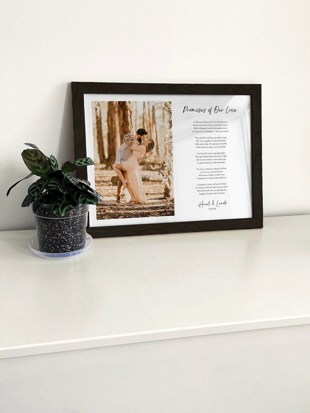 Wedding Vows With Photo, Custom Poem Print, Wedding Song Lyrics Wall ...