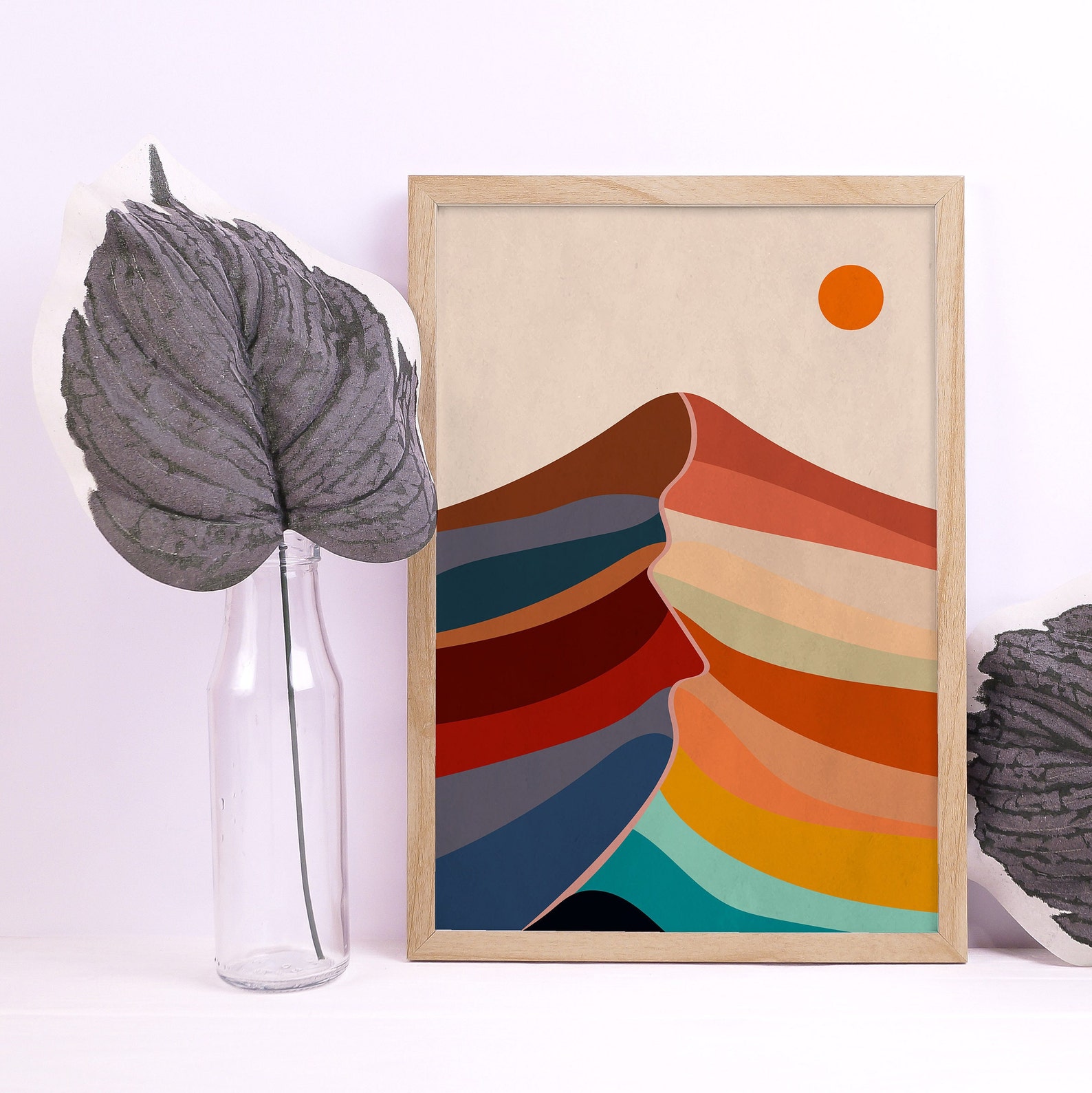 Mountain Hills Boho Wall Art Decor Bohemian Wall Print | Etsy