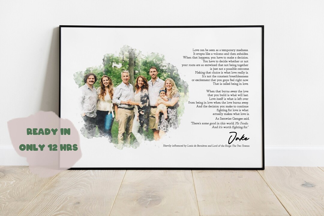 Family Portrait Painting With Poem Canvas Print: Wedding Speech ...