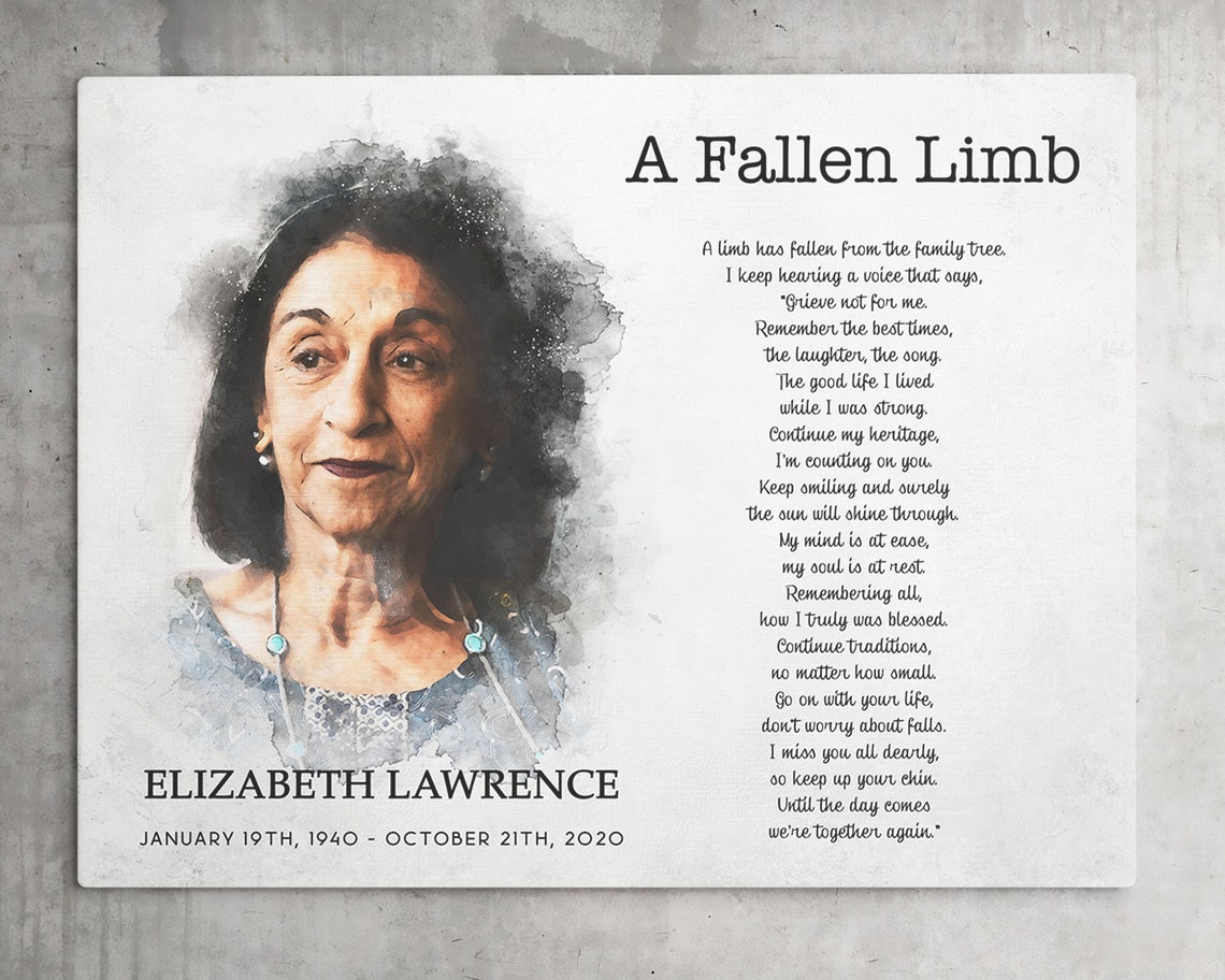 A Fallen Limb in Loving Memory Sign Memorial Gift Sympathy - Etsy Canada