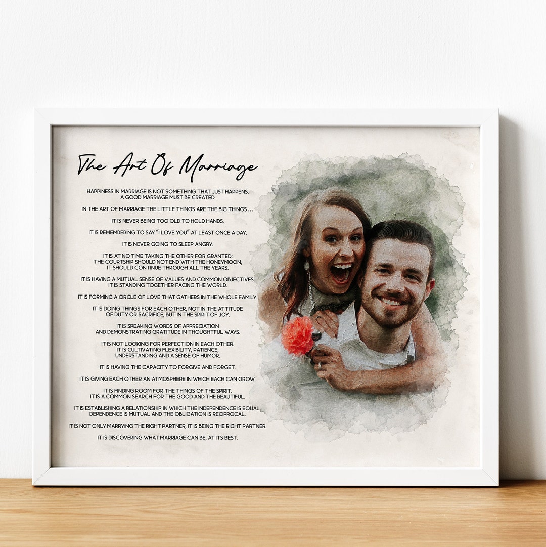 Art of Marriage Poem Print – Wedding Verse Art for 50th Anniversary ...