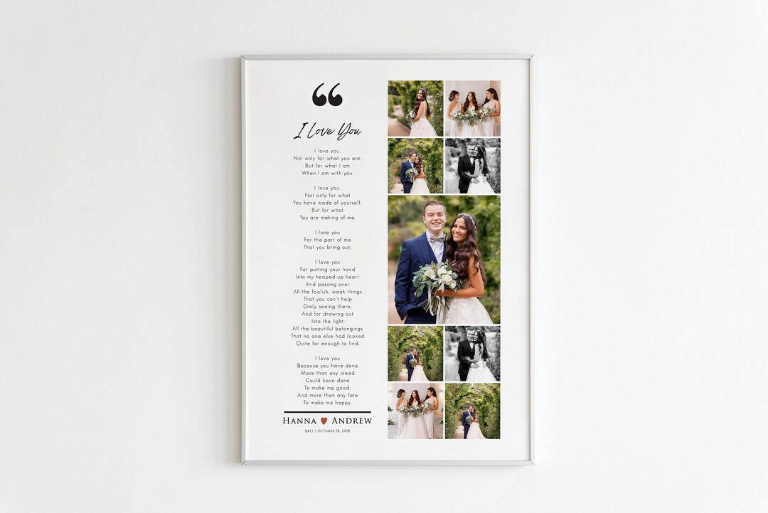 Custom Couple Photo Collage Print: Wedding Vow Keepsake - Etsy