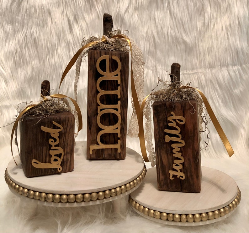 Farmhouse Wooden Pumpkins, Block Pumpkins, Rustic Pumpkins, Farmhouse ...