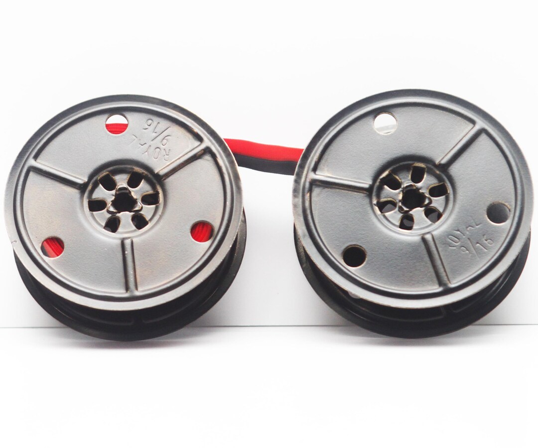 Royal Twin Metal Spools With Fresh Black & Red Ribbon for Quiet De Luxe ...