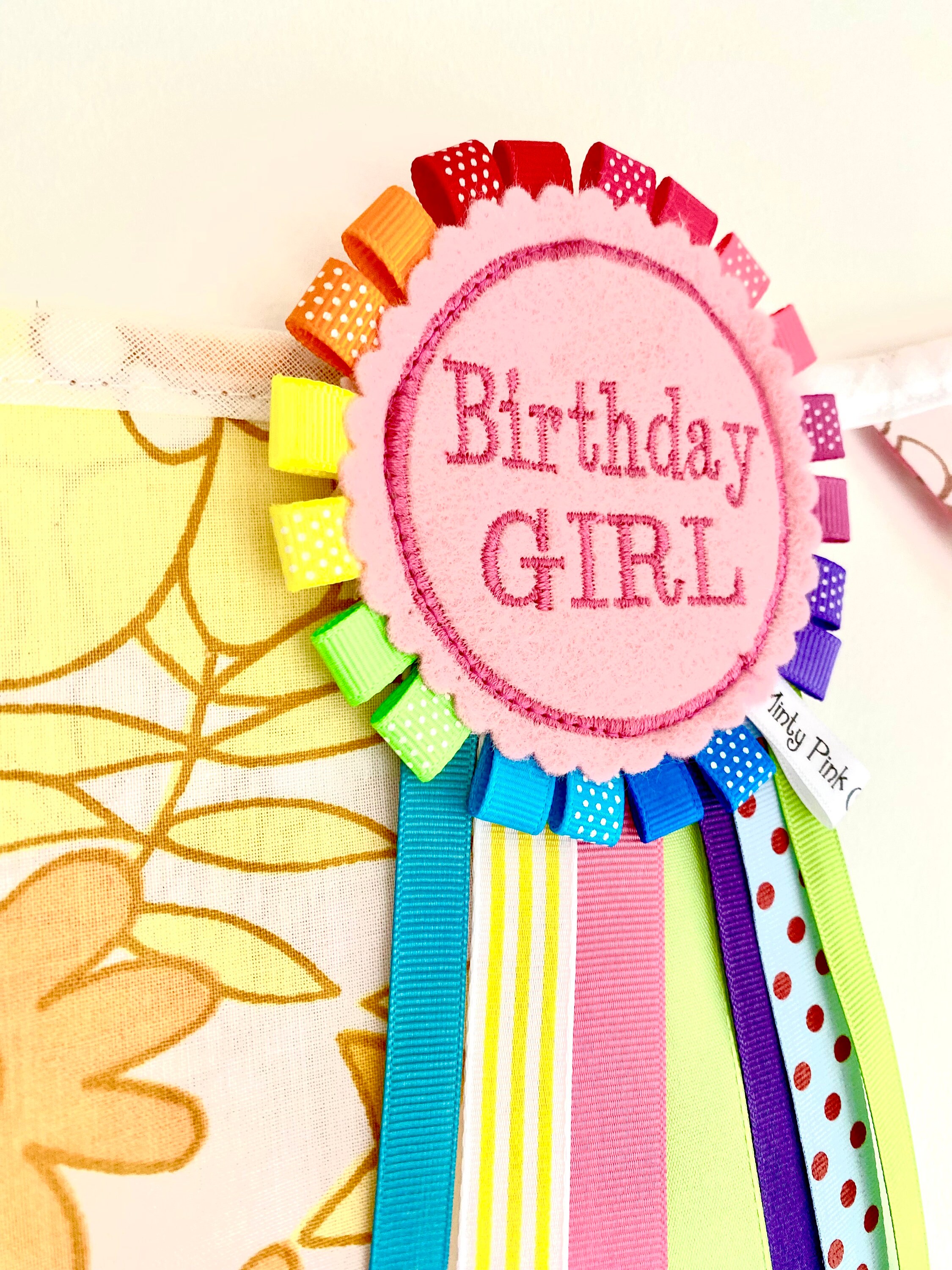 Rainbow Birthday Rosette Badge Birthday Girl Ribbon Rosette - Etsy