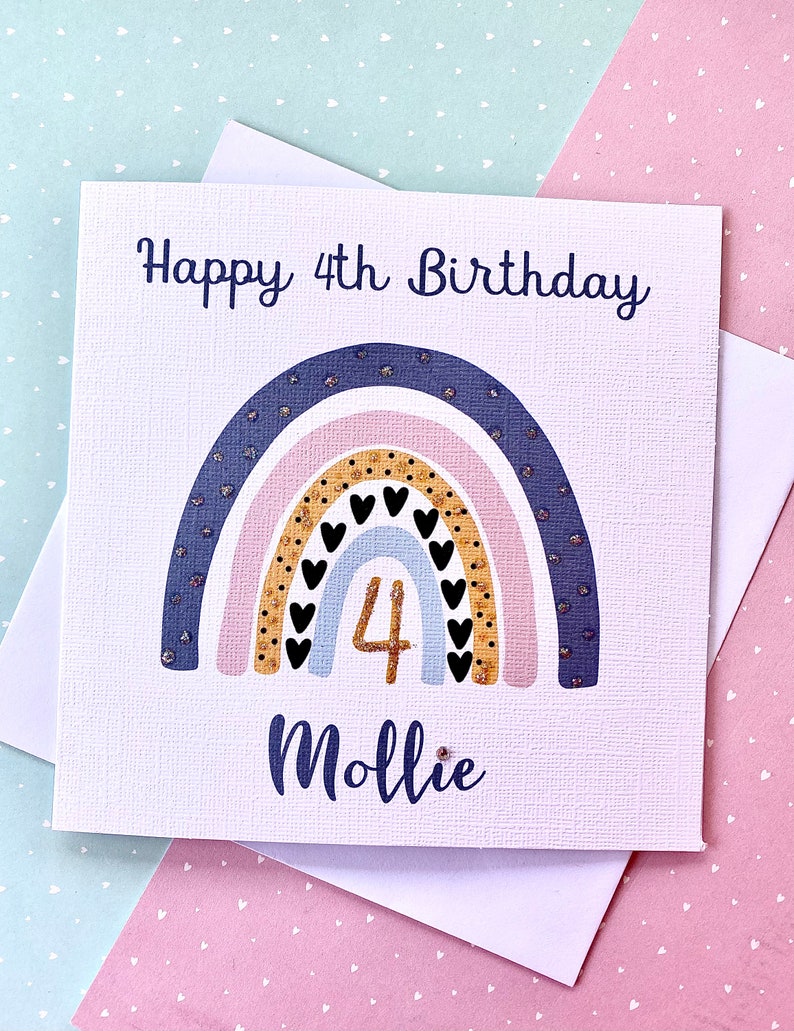 Personalised Age Rainbow Birthday Card 1st2nd3rd Birthday - Etsy