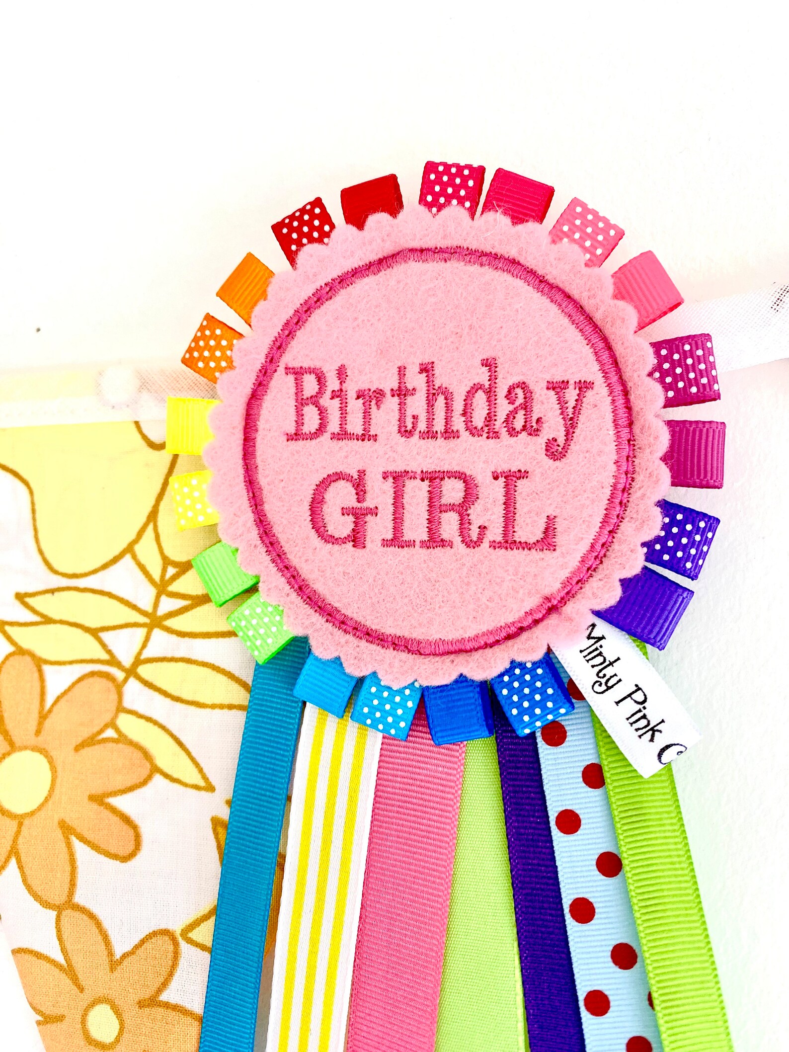 Rainbow Birthday Rosette Badge Birthday Girl Ribbon Rosette - Etsy