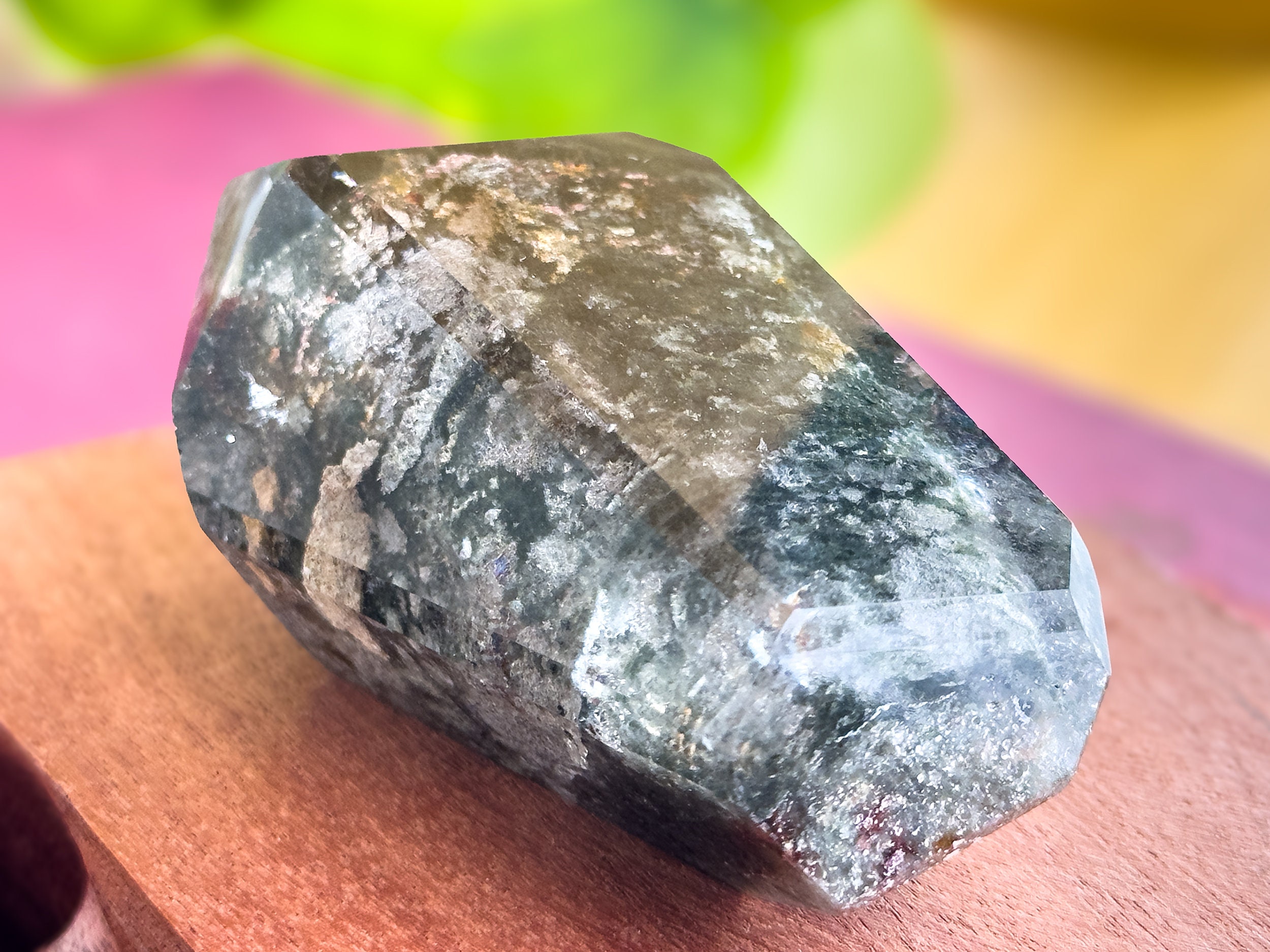 Garden Quartz Freeform 74mm Unique Polished Lodolite Crystal With Intriguing Ghost Inclusions - Etsy