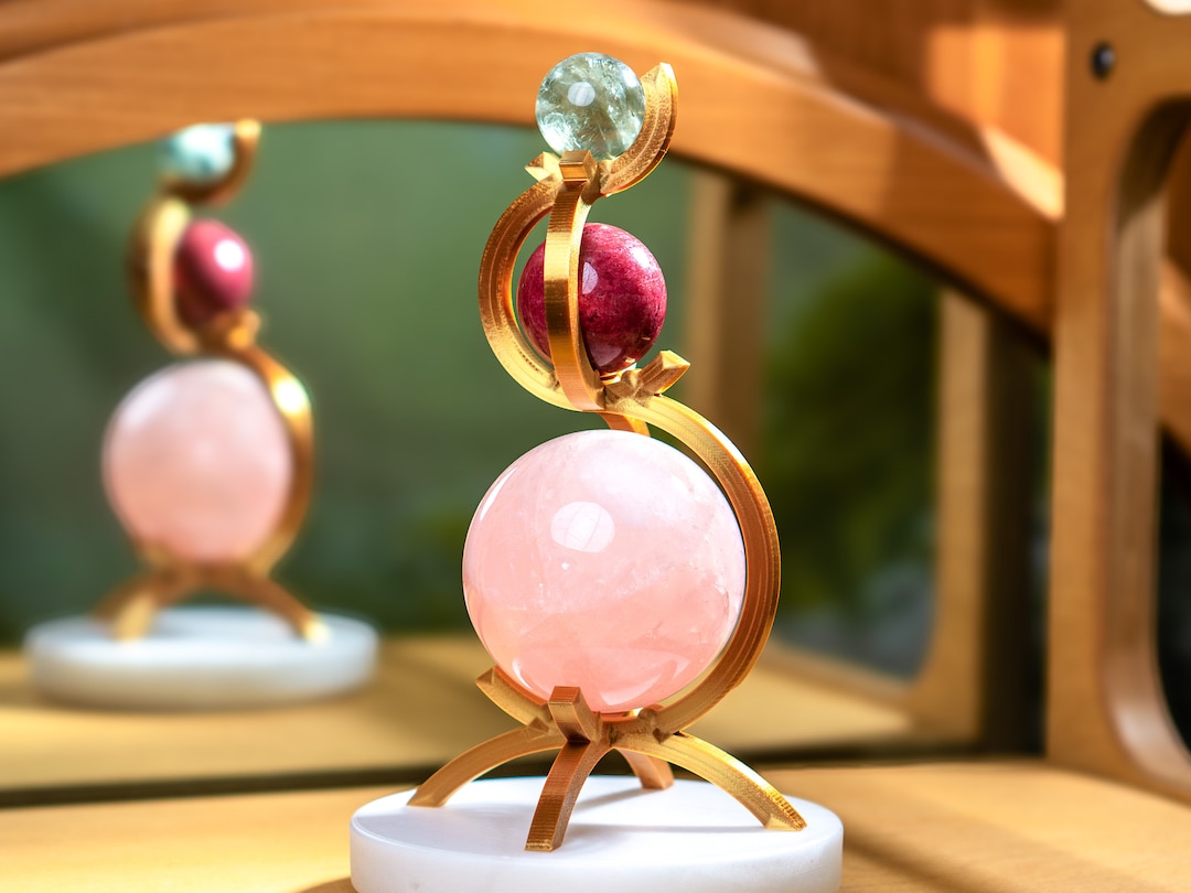 Helix Sphere Stand ~ Holder for Three Crystal Balls or Freeforms ...