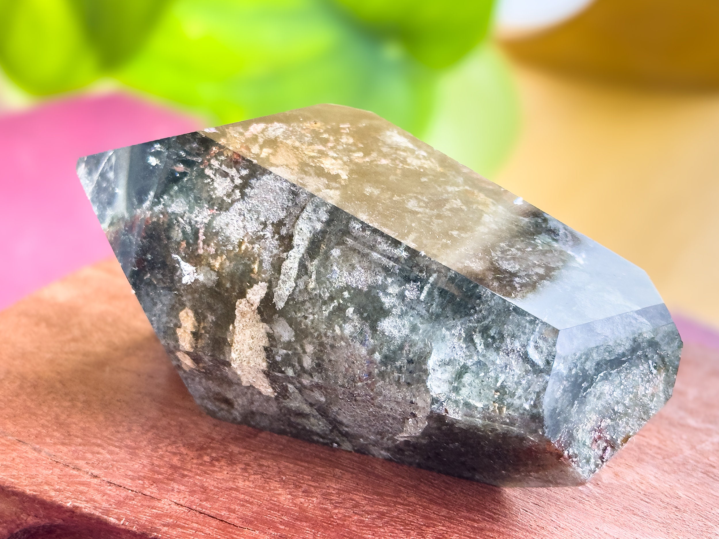 Garden Quartz Freeform 74mm Unique Polished Lodolite Crystal With Intriguing Ghost Inclusions - Etsy