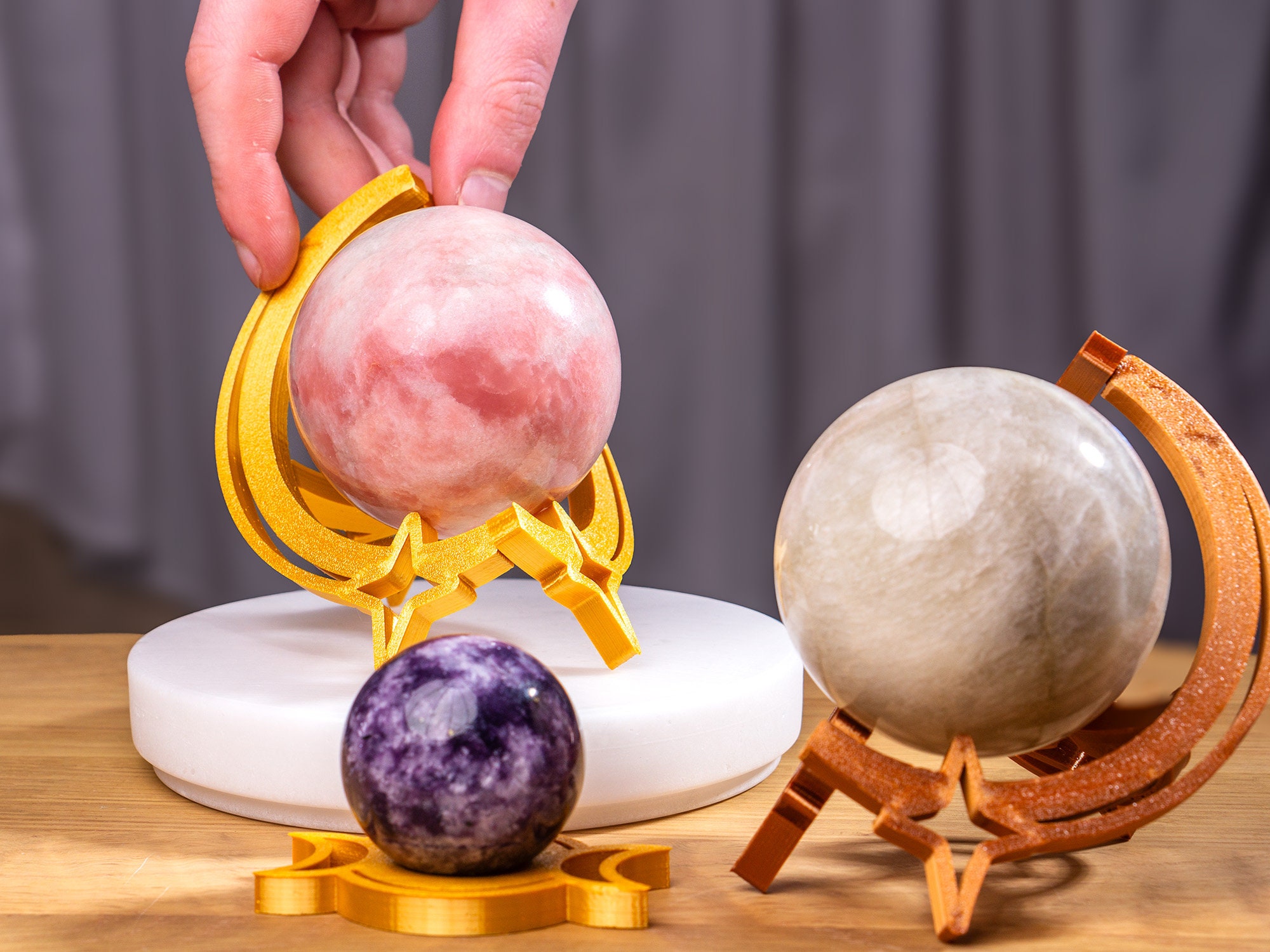 Starry Sphere Stand Handmade Holder for Crystal Ball Gold 3D Printed ...