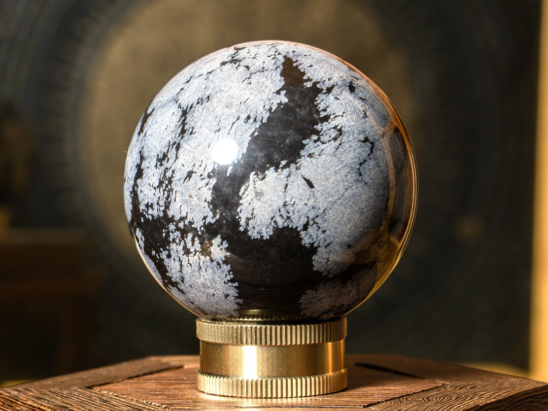 Snowflake Obsidian Sphere 58mm ~ a Unique Gemstone Sphere for ...