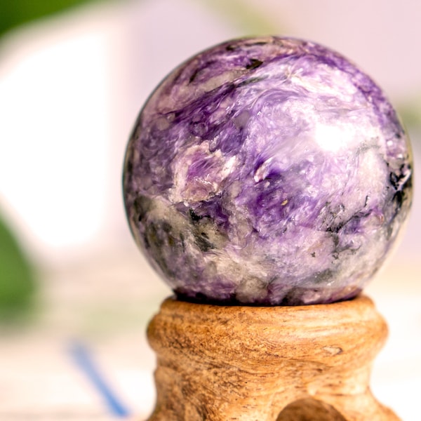 Lepidolite Sphere With Stand Stunning Lilac Crystal Ball for Your Home ...
