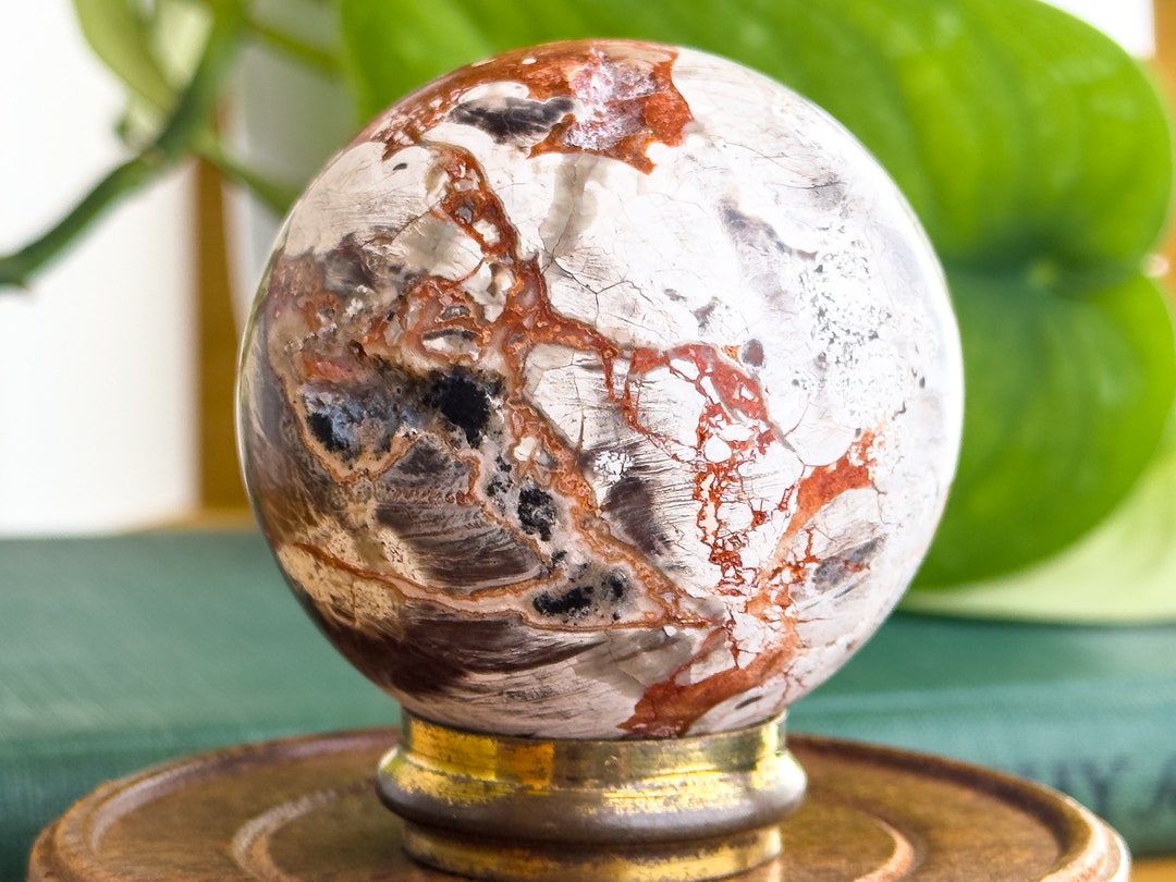 Money Agate Sphere 58mm Luxurious Polished Stone Orb Unique Banded ...