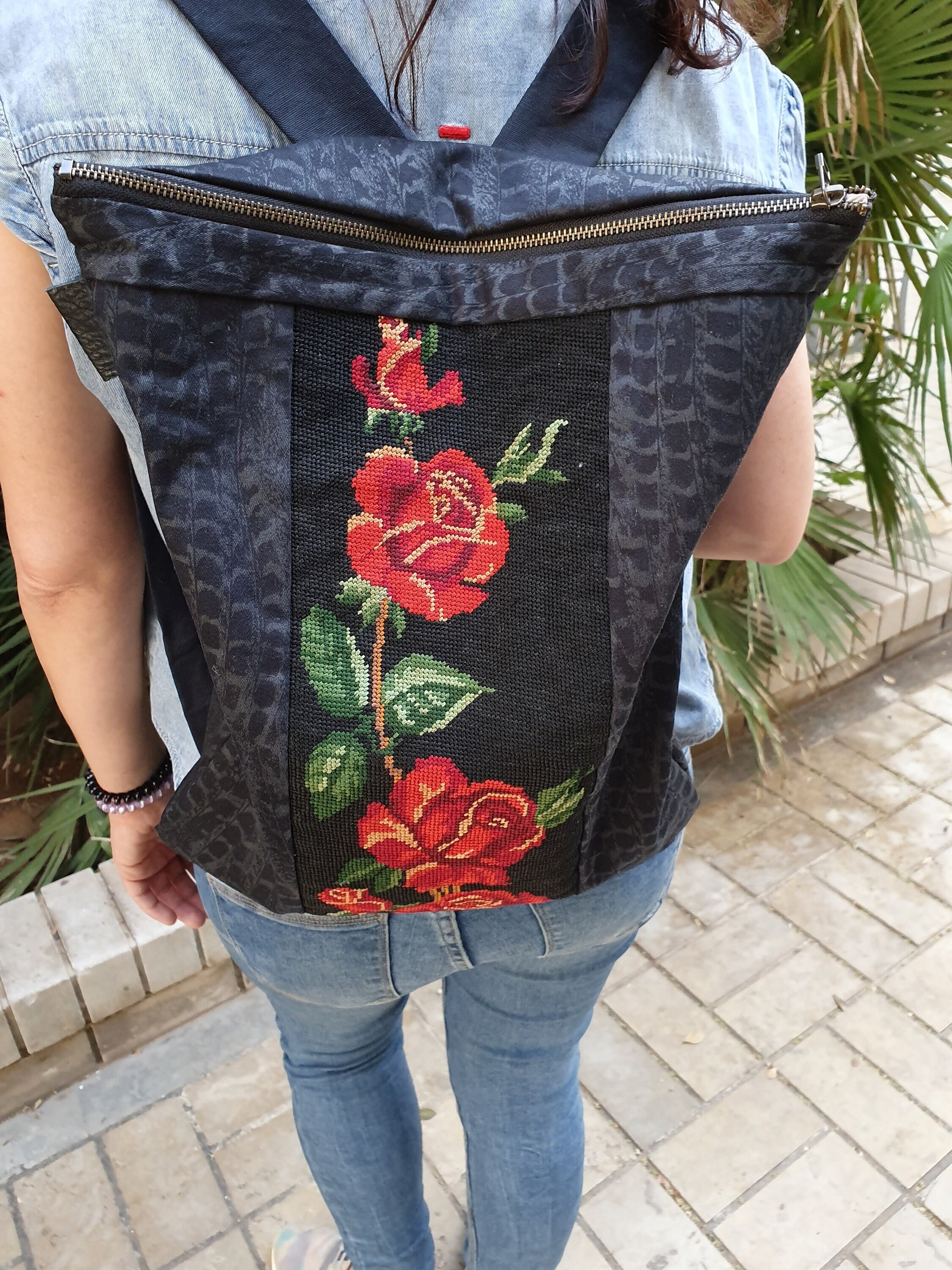 Embroidered Backpack for Woman - Etsy