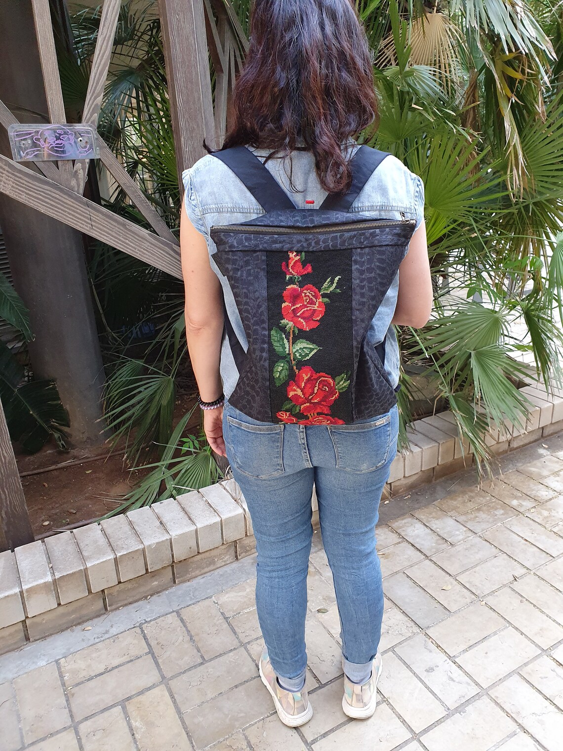 Embroidered Backpack for Woman - Etsy