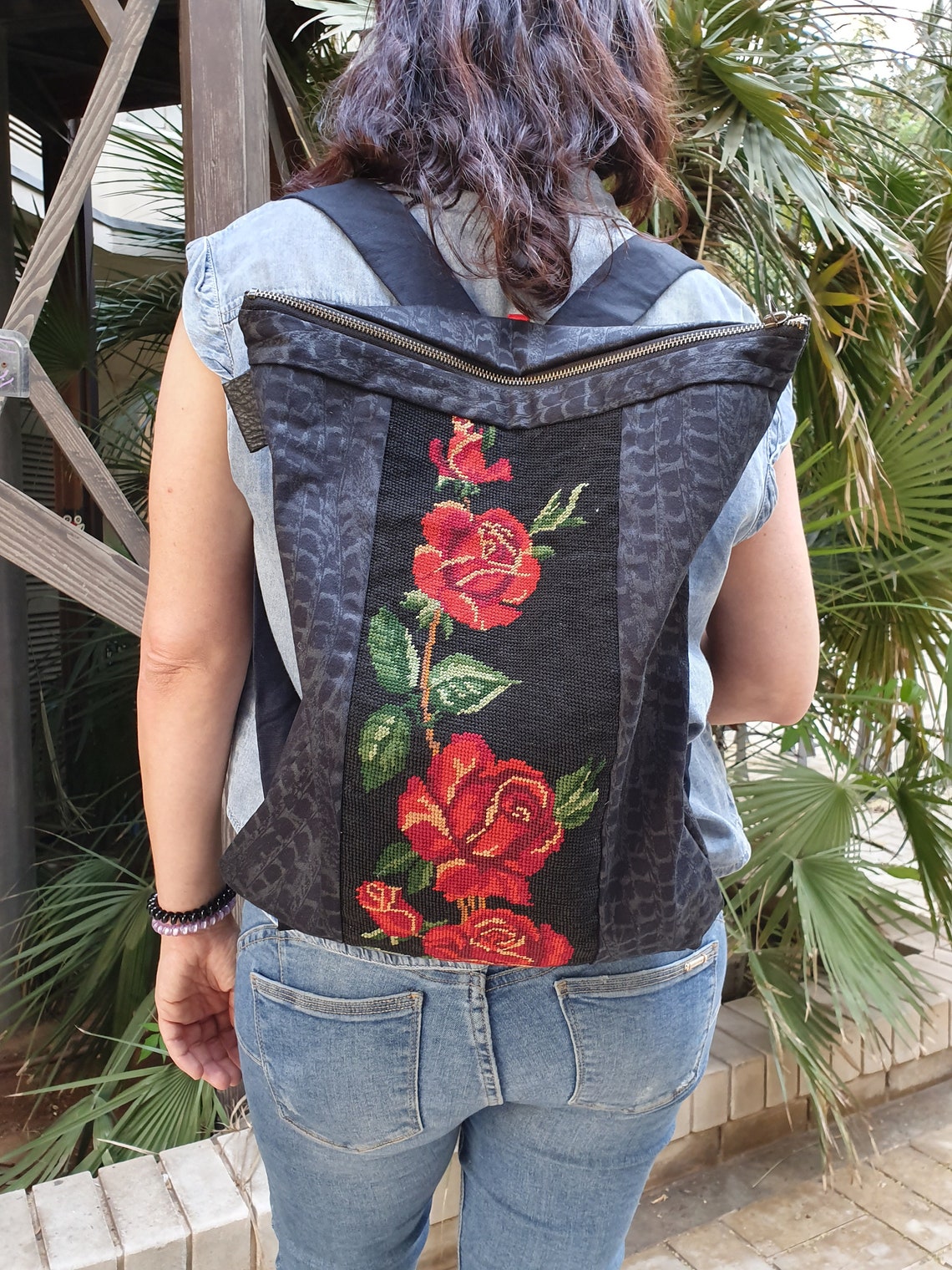 Embroidered Backpack for Woman - Etsy