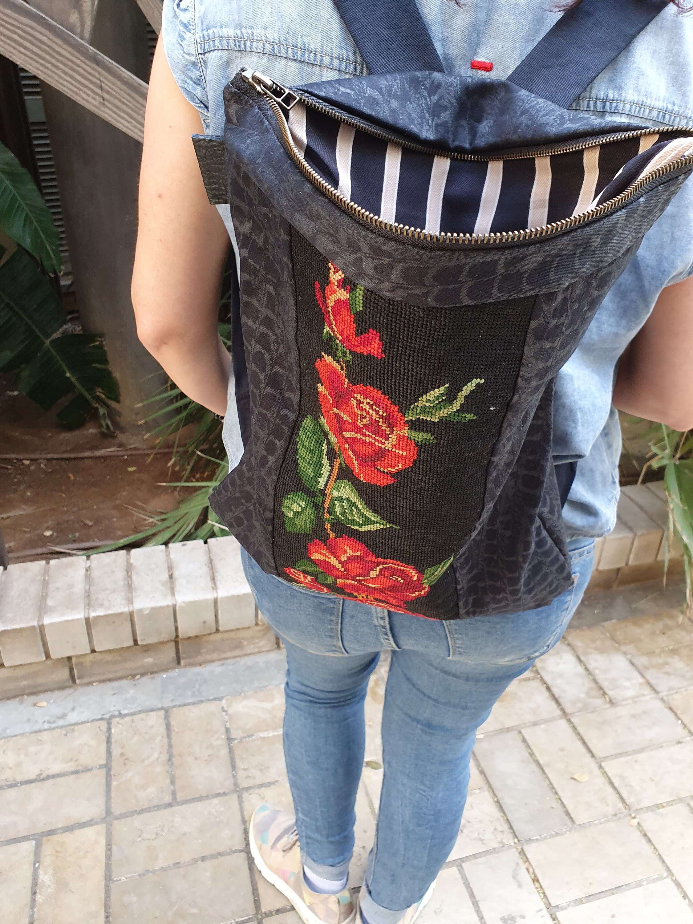 Embroidered Backpack for Woman - Etsy