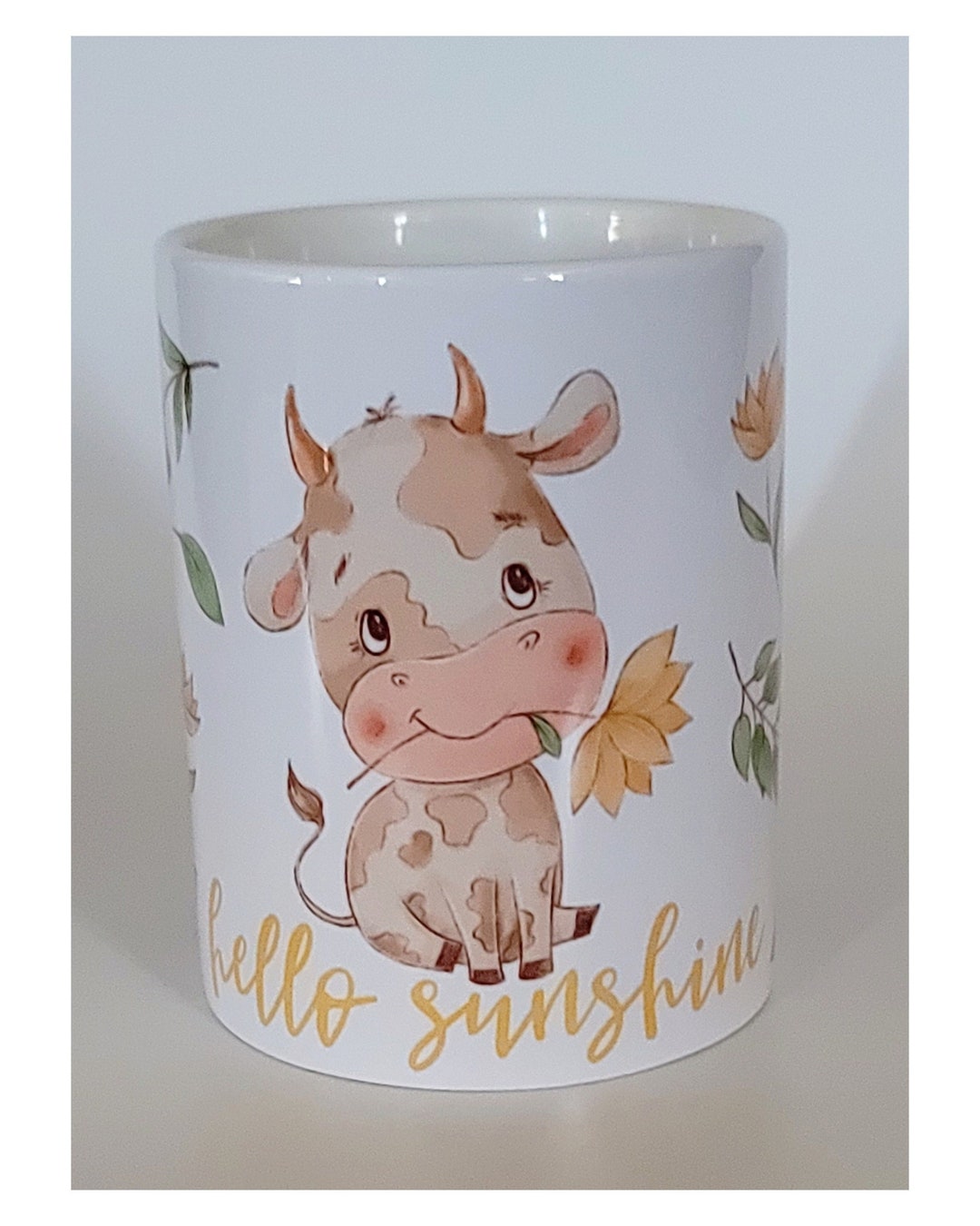 Cow Mug, Hello Sunshine Cow Mug, Summer Cow Mug, Sunshine Cow Mug, Mug ...