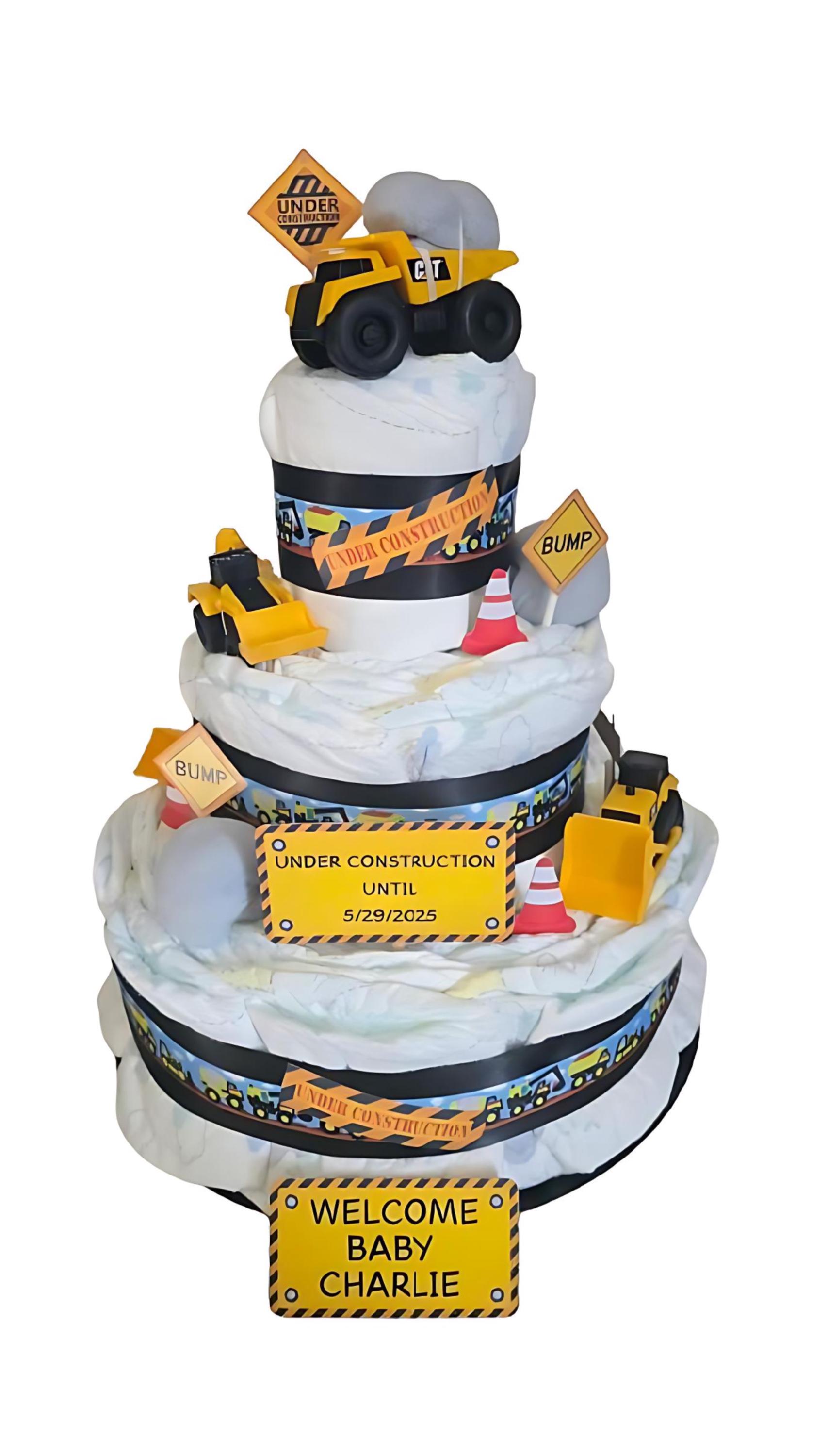 Under Construction 3 Tier Diaper Cake - Etsy