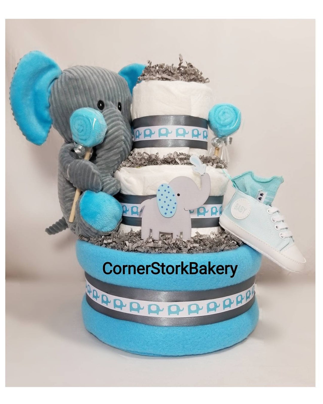 Elephant Diaper Cake, Diaper Cake, Baby Gift, Baby - Etsy