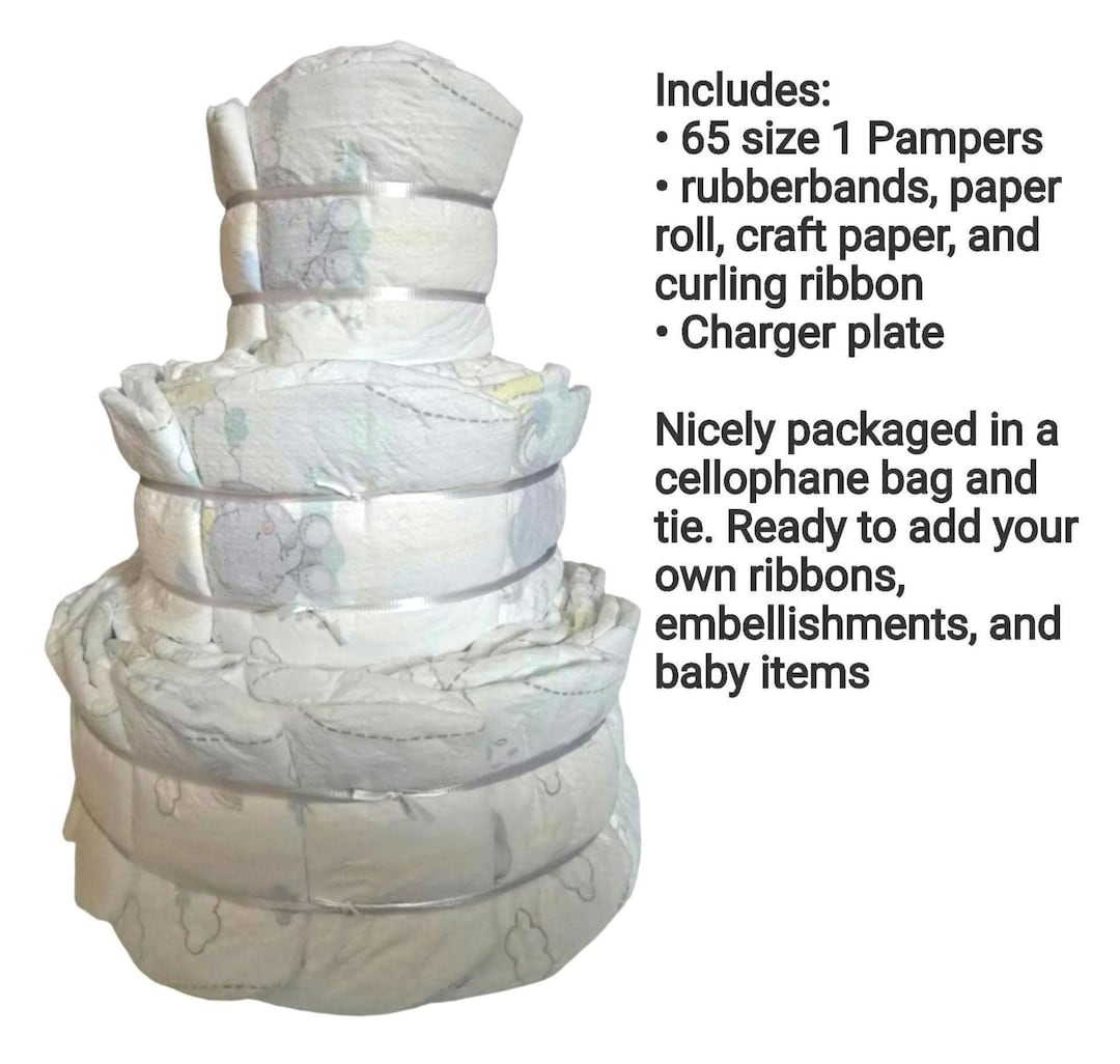 Blank Diaper Cake, DIY Baby Shower Decor, Gift for Mommy to Be - Etsy