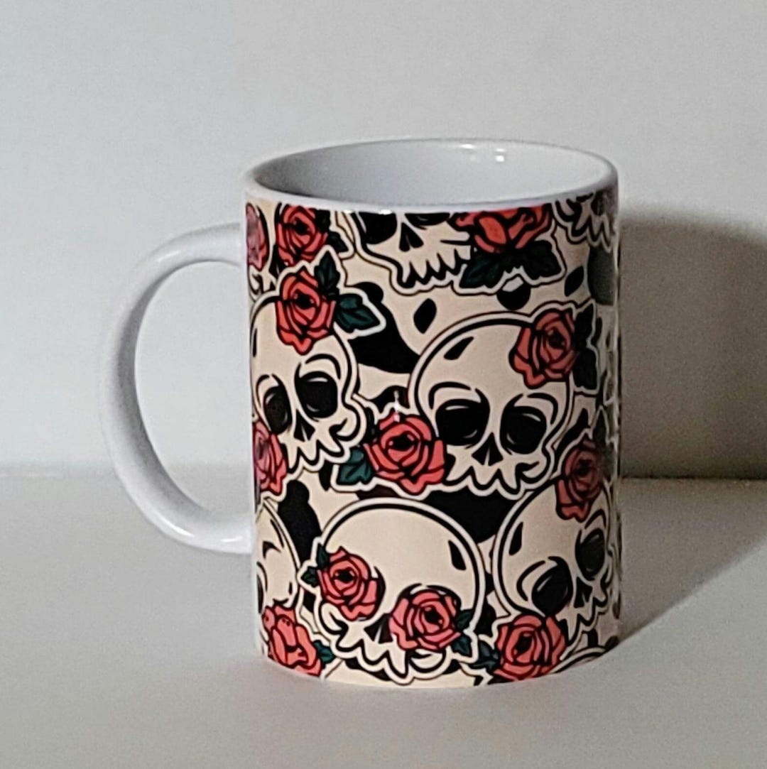 Skull Mug, Skulls and Roses Mug, Skulls, Mug - Etsy