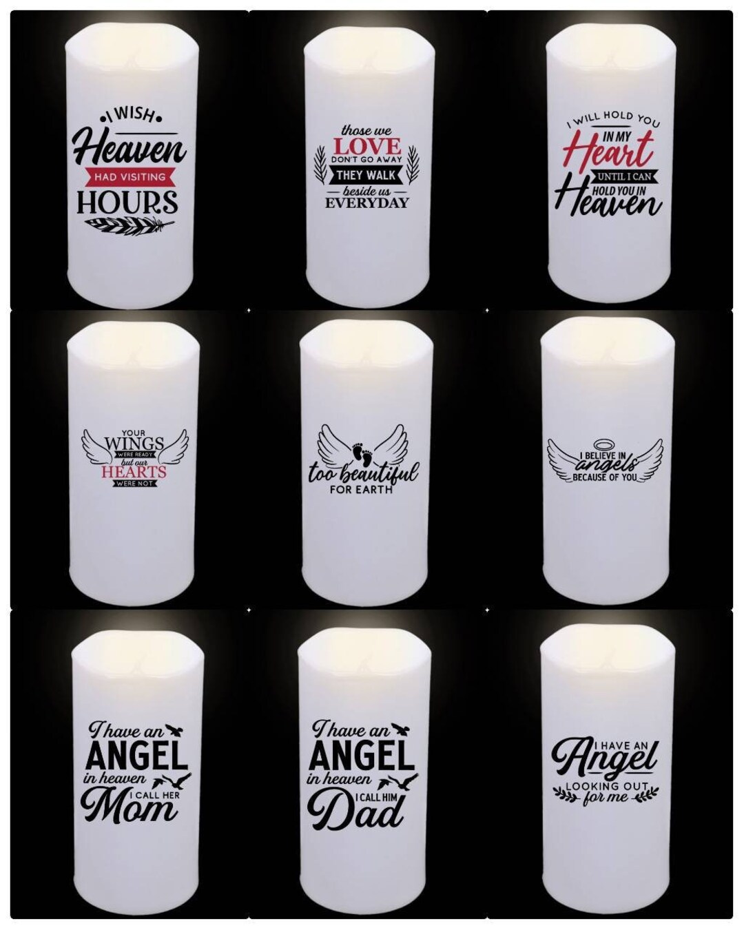 Flameless Led Memorial Candles, Memorial Led Pillar Candles ...