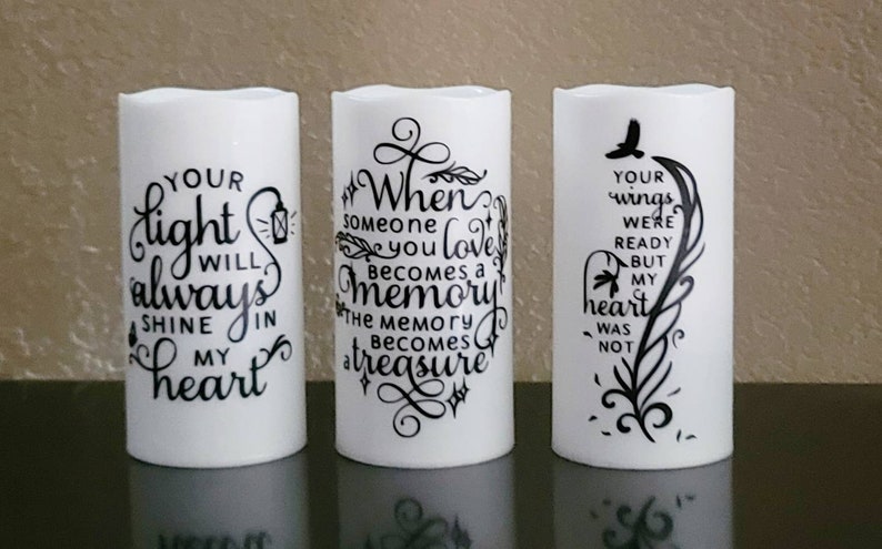 Memorial Candle Memorial Led Pillar Candle Grieving Candle - Etsy