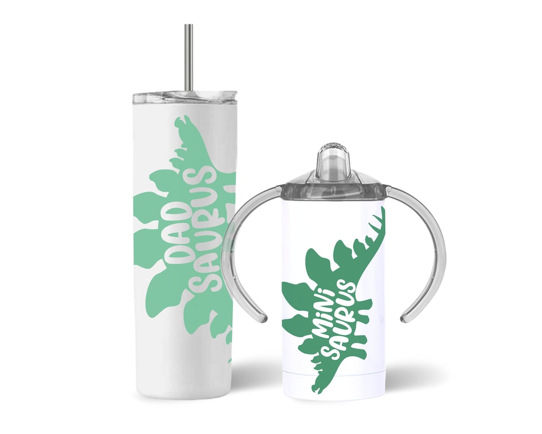 Dad Saurus Tumbler and Minisaurus Sippy Cup, Matching Dad Dino Tumbler ...