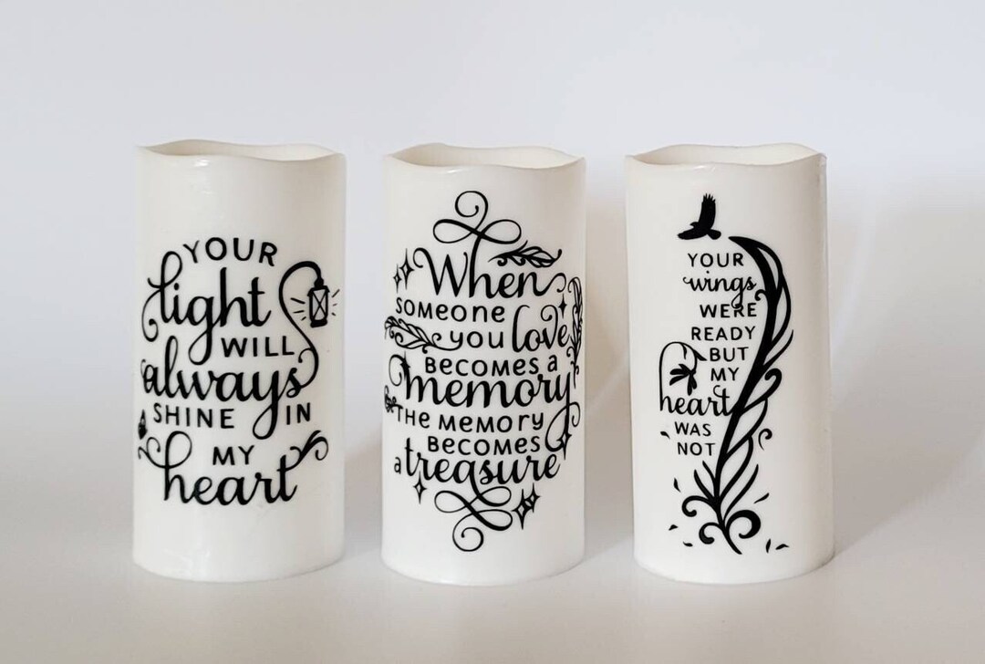 Memorial Candle, Memorial Led Pillar Candle, Grieving Candle ...