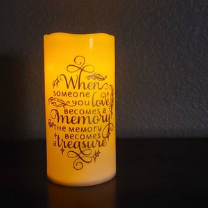 Memorial Candle, Memorial Led Pillar Candle, Grieving Candle ...