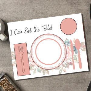 Printable Table Setting, Simple Placemat, Teach Your Kids to Set the ...