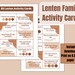 Lenten Activity Cards for Families, Celebrate Lent, Lent for Kids, Lent ...