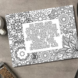Ephesians 4:32 Printable Placemat for Kids and Adults, Memory Verse ...