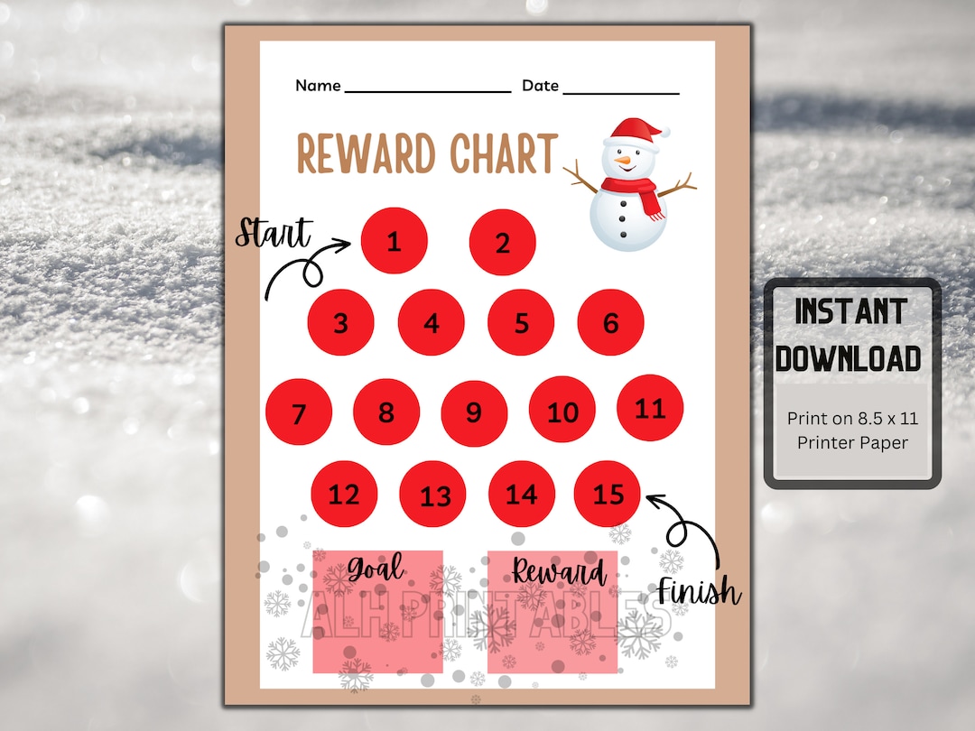 Snowman Reward Chart, Behavior Tracking Chart, Routine Sticker Chart ...