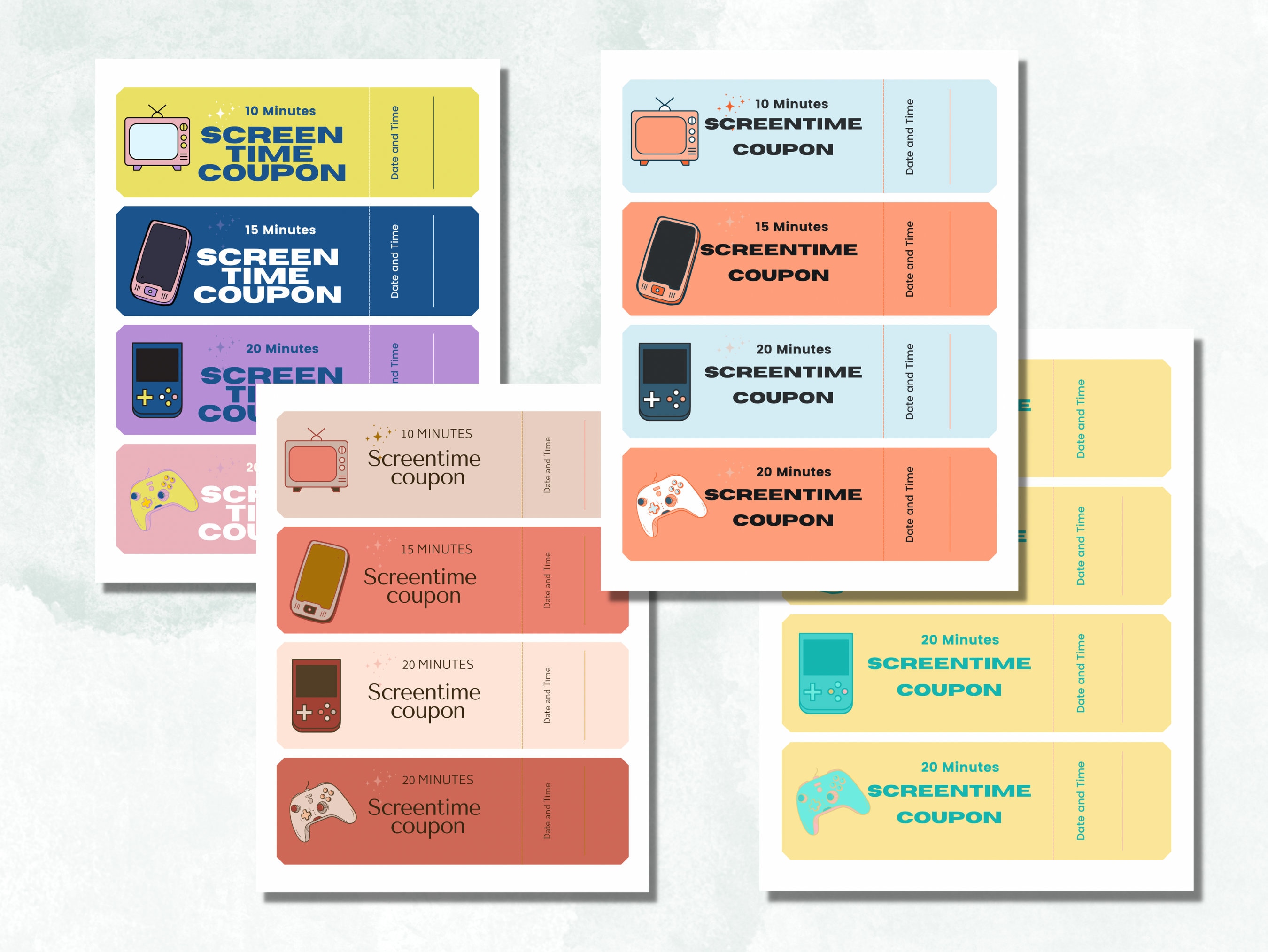 Printable Screen Time Coupons: Fun Tickets for Kids (PNG Files) - Etsy