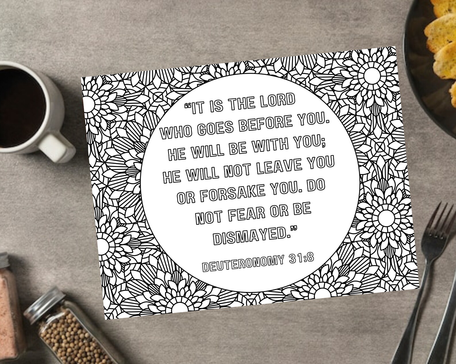 Printable Memory Verse Placemat of Deuteronomy 31:8 for Kids and Adults ...