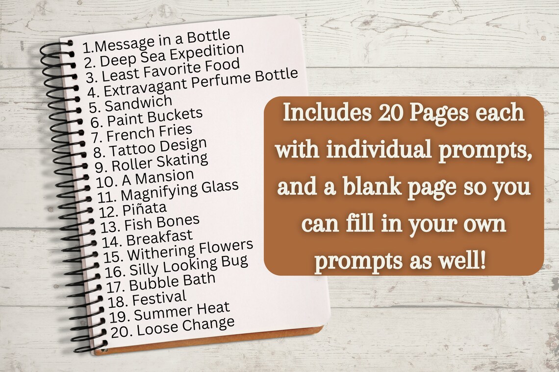 Printable Doodle Prompt Bundle, Mindful Sketching Inspiration, Daily ...