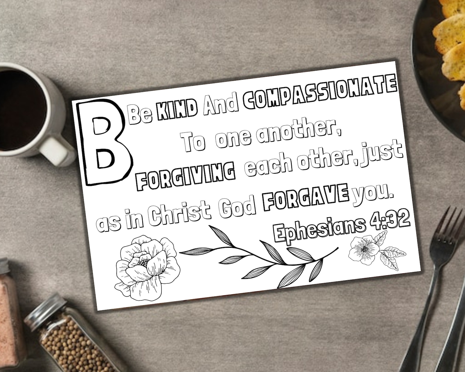 Printable Placemat, Bible Memorization, Memory Verse, Bible Coloring ...