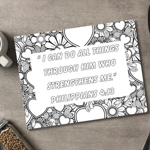 Philippians 4:13 Printable Placemat, Memory Verse Coloring Page for ...