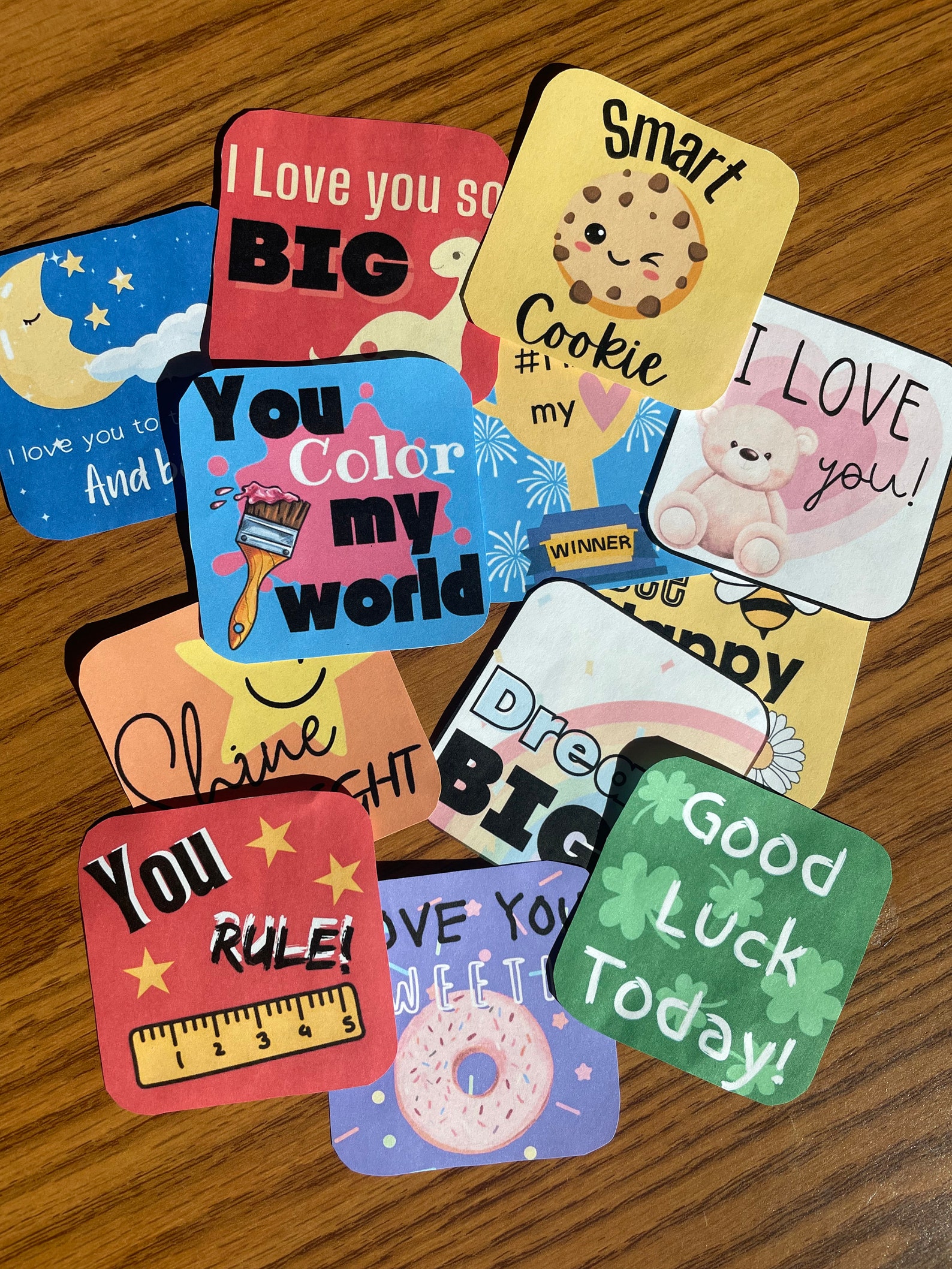 Lunch Box Notes for Kids, Printable Inspirational Notes for Children ...