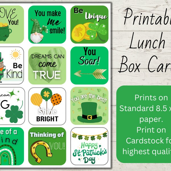 Printable Lunch Box Notes for Kids, Affirmation Cards, Lunch Box Daily ...