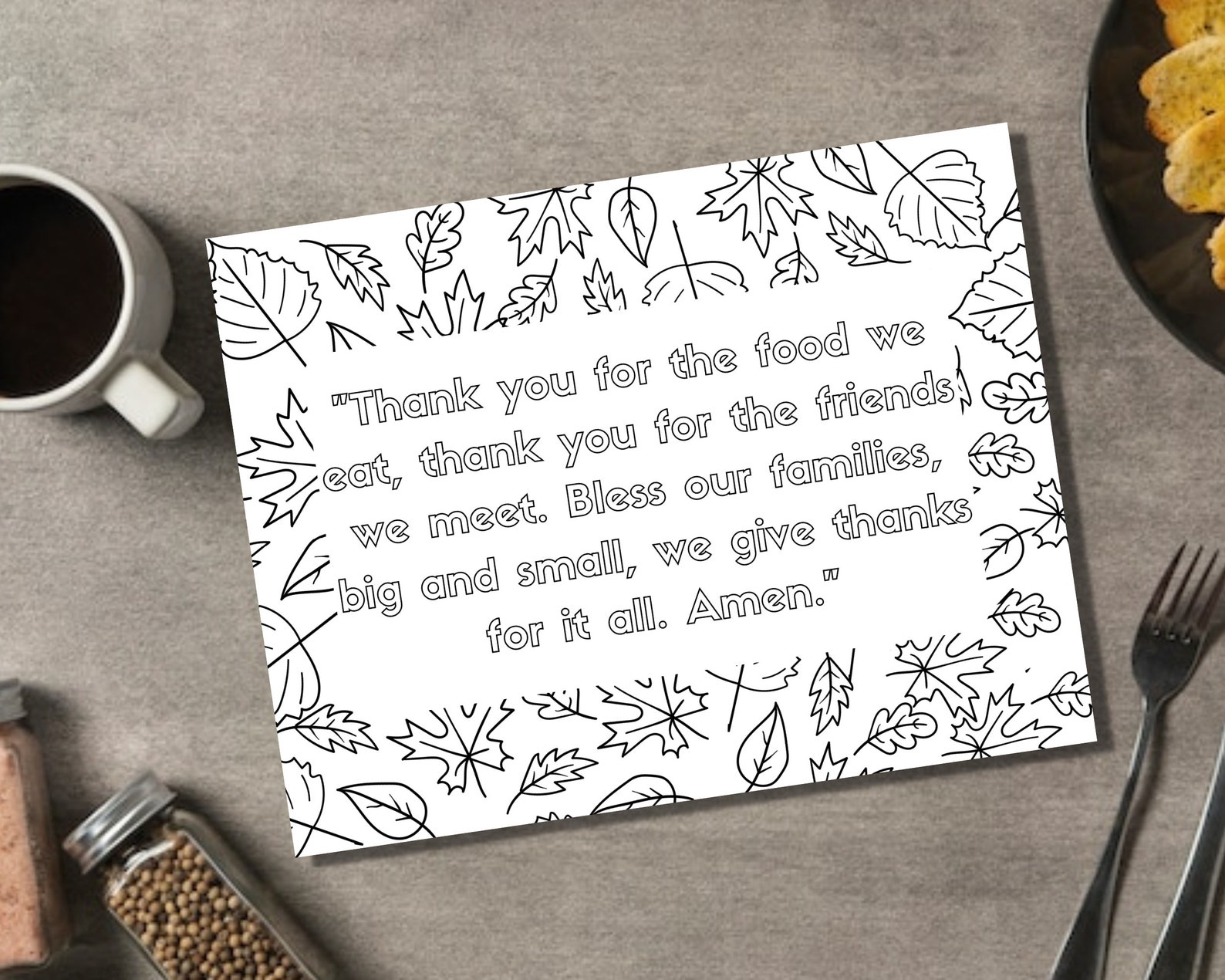 Meal Time Prayer Printable Placemat for Kids and Adults, Meal Time ...